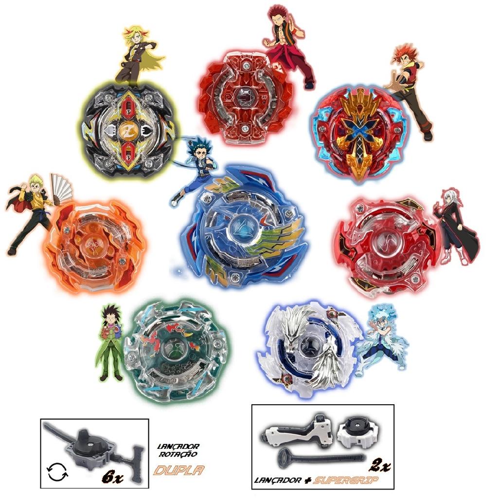 Kit 6 Beyblade Burst + Lançadores Rantaro Valt Shu Ken Daigo | Shopee ...