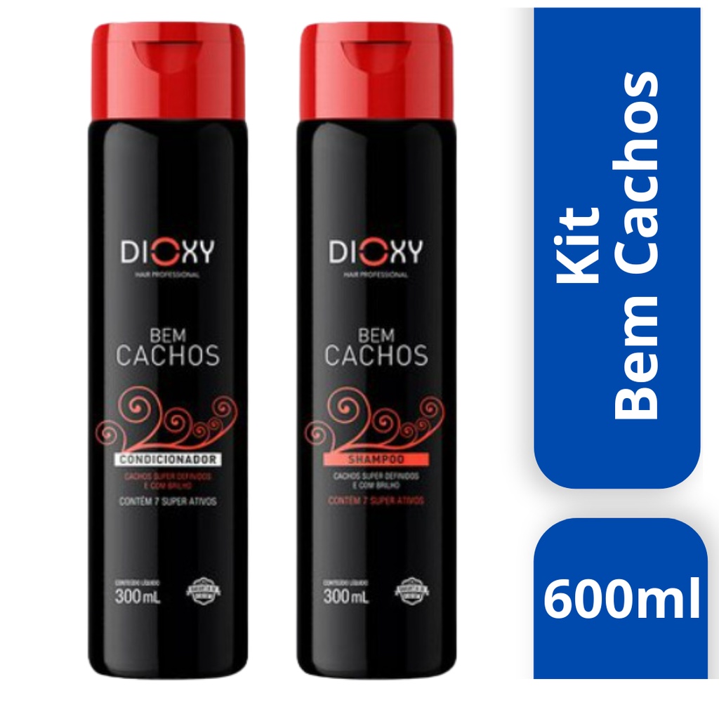 Kit Shampoo e Condicionador Bem Cachos 600ML - Dioxy | Shopee Brasil
