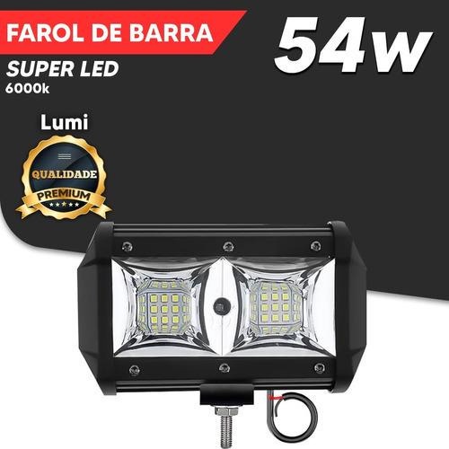 Kit 2 Farol De Barra Led Retangular 54w Foco Troller Pick-up | Shopee Brasil