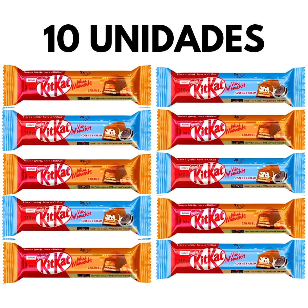Kit Kat Mini Moments NESTLÉ 10 unidades De 34,6g Cada | Shopee Brasil