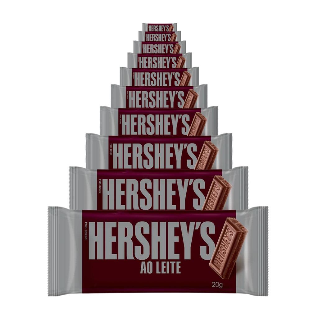 Chocolate Hersheys Ao Leite, 10 Barras 20g | Shopee Brasil