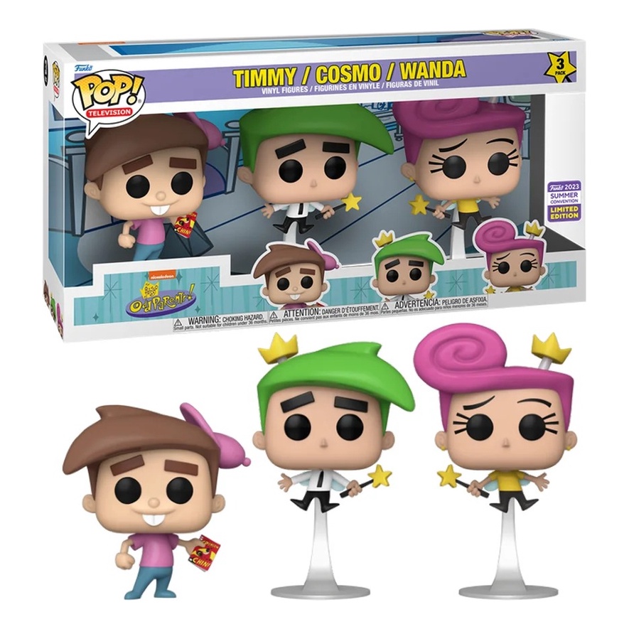 Funko Pop! Fairly Oddparents Timmy Cosmo E Wanda 3 Pack Ex | Shopee Brasil