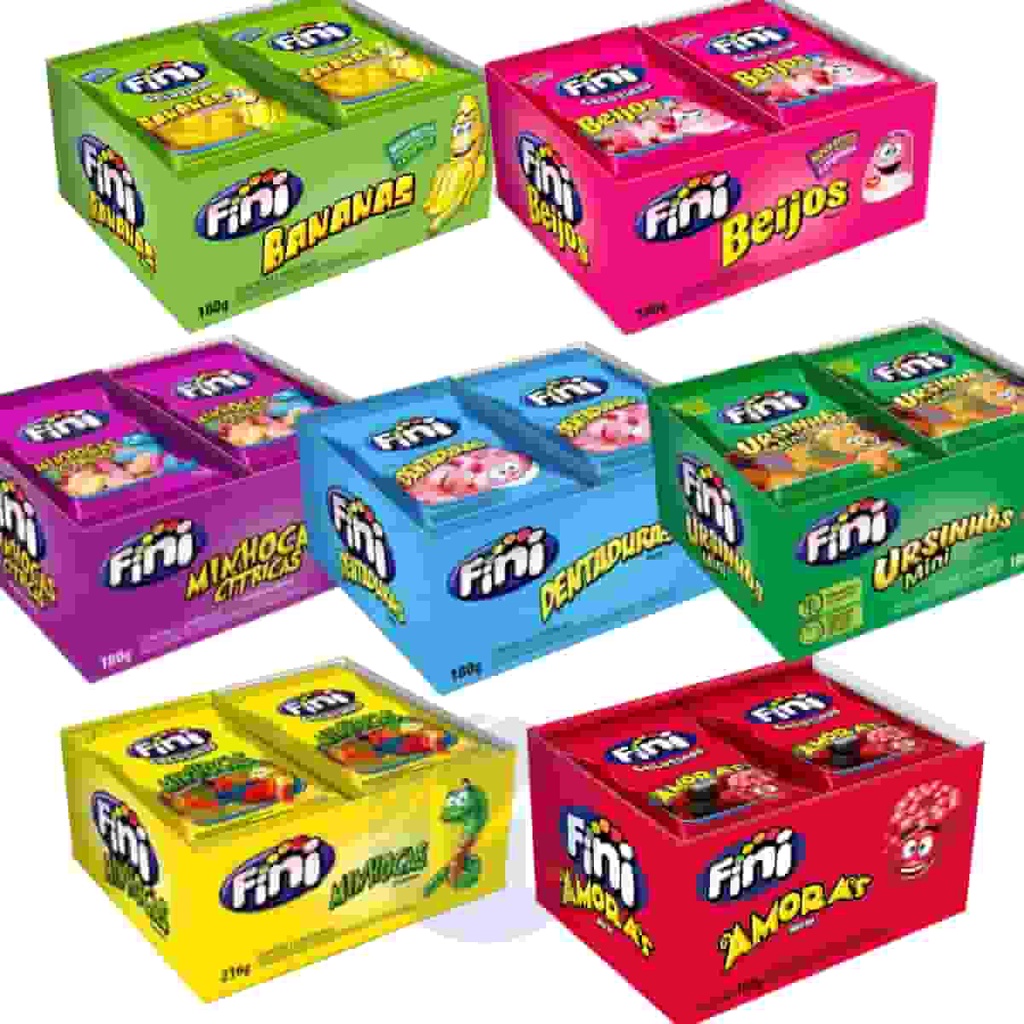 Bala Mini Fini com 12 unidades de 15g | Escolha o Sabor - Escorrega o Preço