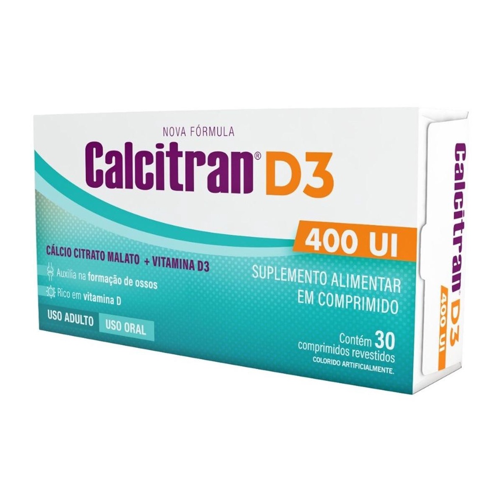 Suplemento Calcitran D3 400UI 30 Comprimidos Revestidos | Shopee Brasil