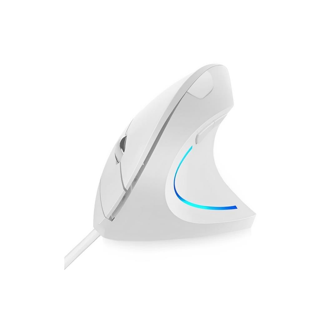 Mouse Vertical Verto Ergonomico 6 Botoes Com Fio Usb Led 1600 Dpi Ajustavel Branco D5 | Shopee ...