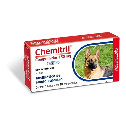 Chemitril 150mg - Antibiótico - Cães C/10 Comprimidos - Enrofloxacino ...