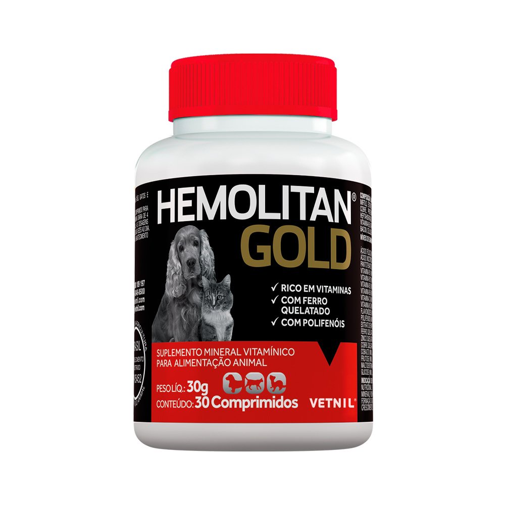 Suplemento Hemolitan Gold 30 comprimidos 30g | Shopee Brasil