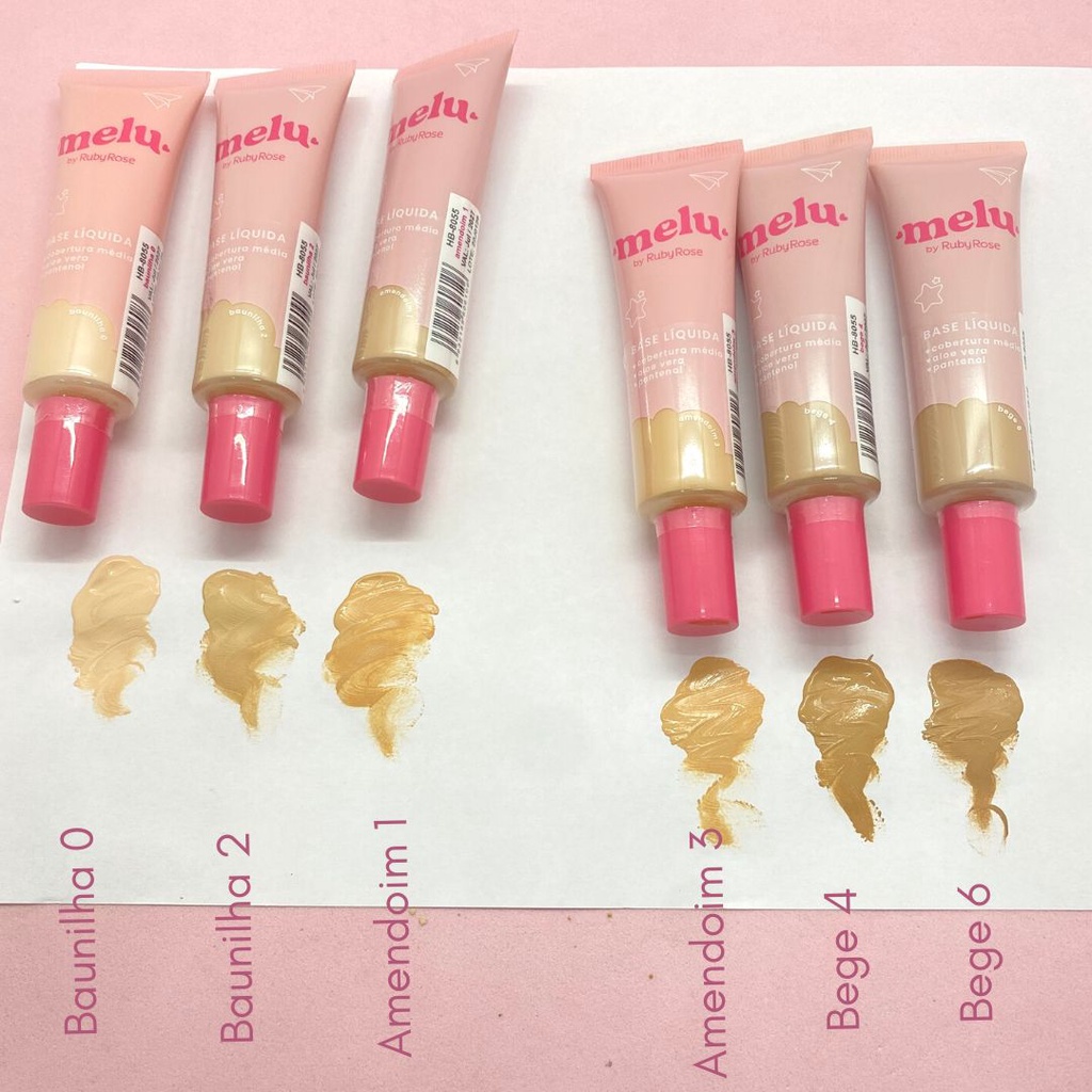 Base liquida Melu Cor Amendoim 1 - Ruby Rose | Shopee Brasil