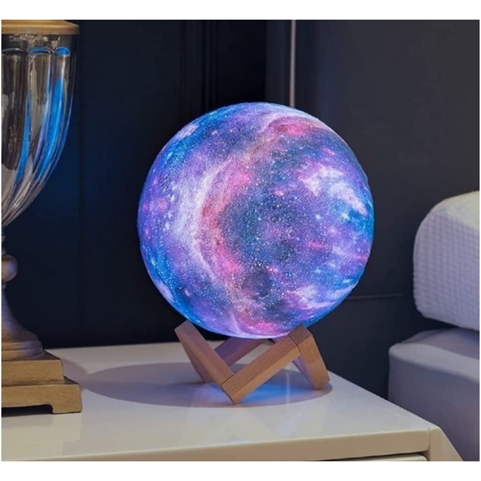 Luminária Lua Cheia 3d Abajur Touch 15cm Cores Touch LUA GALAXIA ...