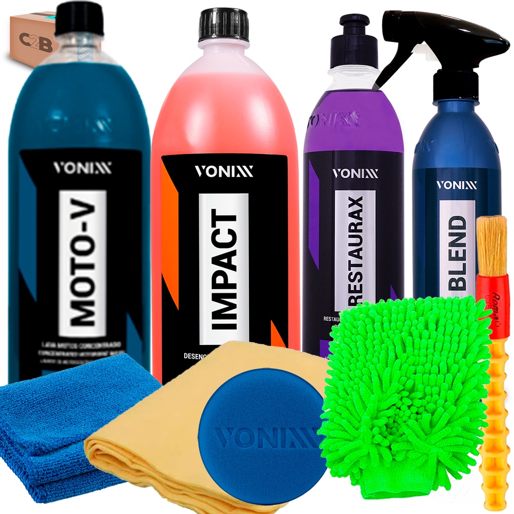 Kit completo para Lavagem de Motos Moto-V Blend Restaurax Impact Vonixx | Shopee Brasil