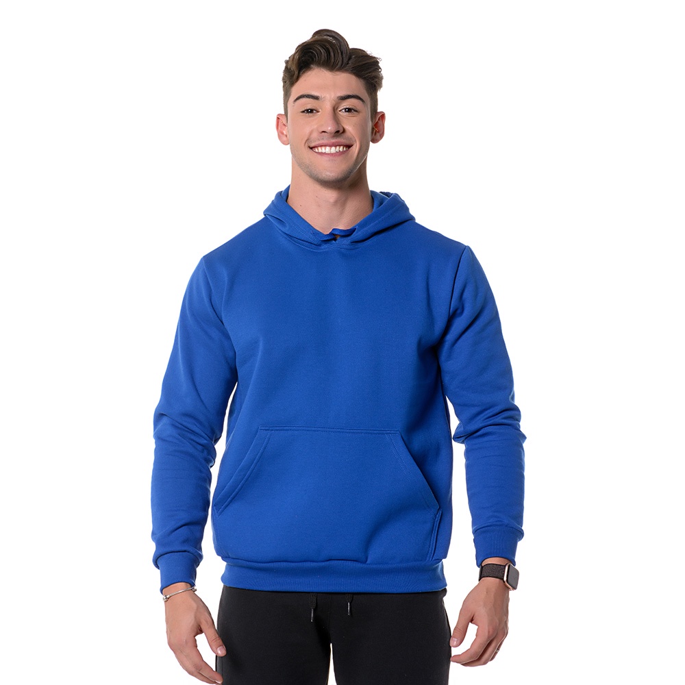 Moletom Canguru Liso Masculino Azul Royal | Shopee Brasil