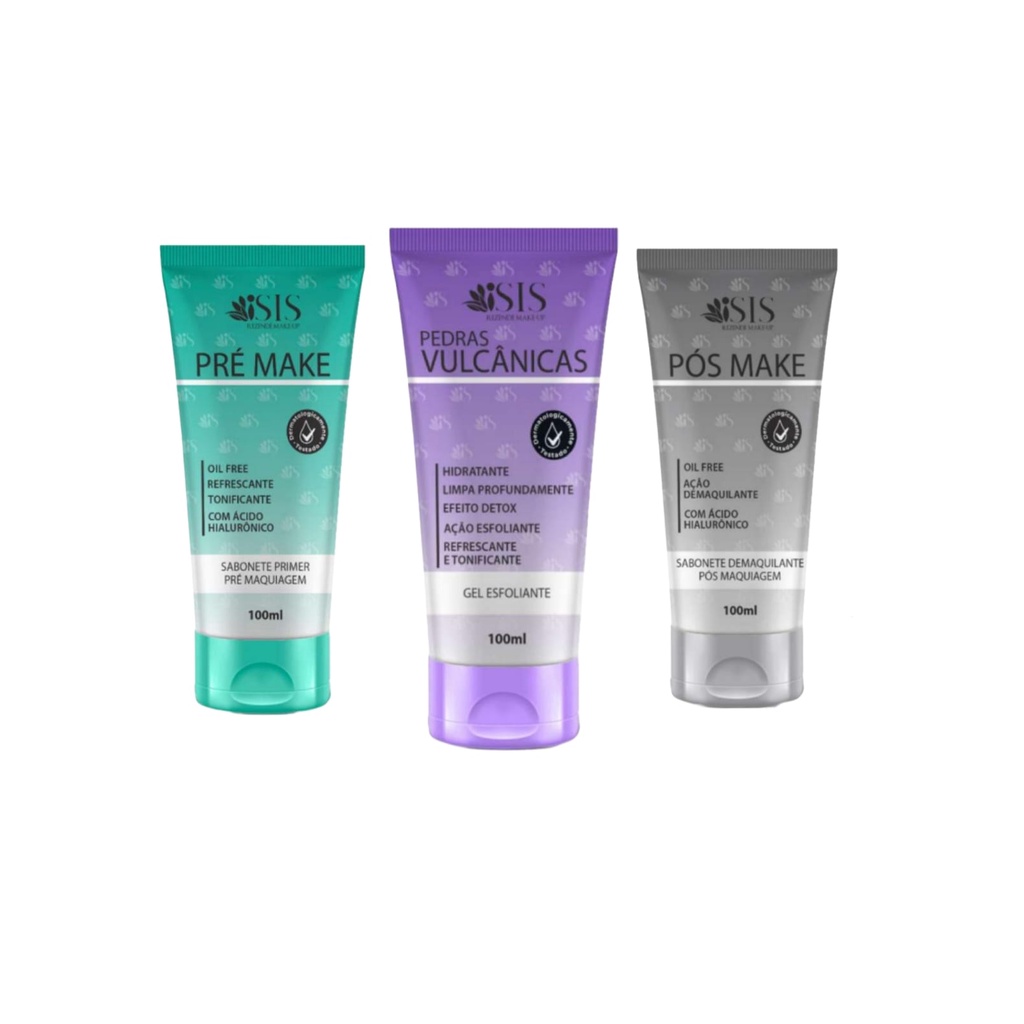 Kit 1 Sabonete Isis Resende Pre Make + Pos Make + Pedra Vulcânica ...