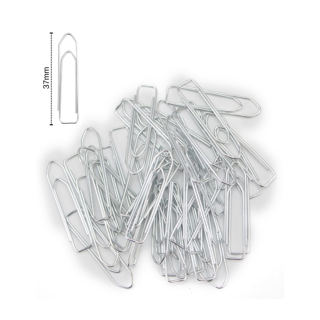 Kit 100 Clips Papel Metal 37mm Inox Escolar Escritorio | Shopee Brasil
