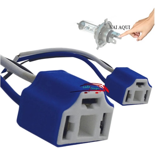 Par Conector Cerâmica Soquete Plug Lâmpada Farol H4 Louça | Shopee Brasil