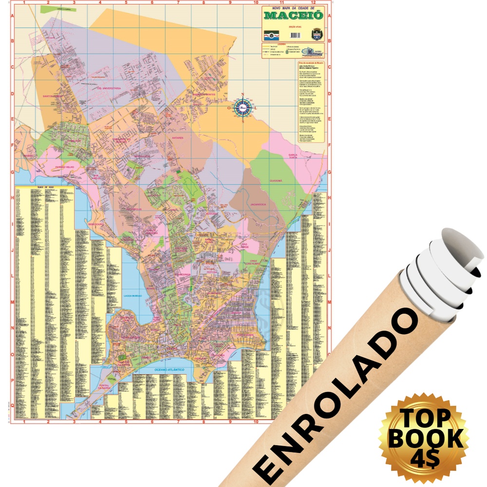 Mapa Maceió Cidade Politico Ruas Rodoviário Poster geografico | Shopee ...