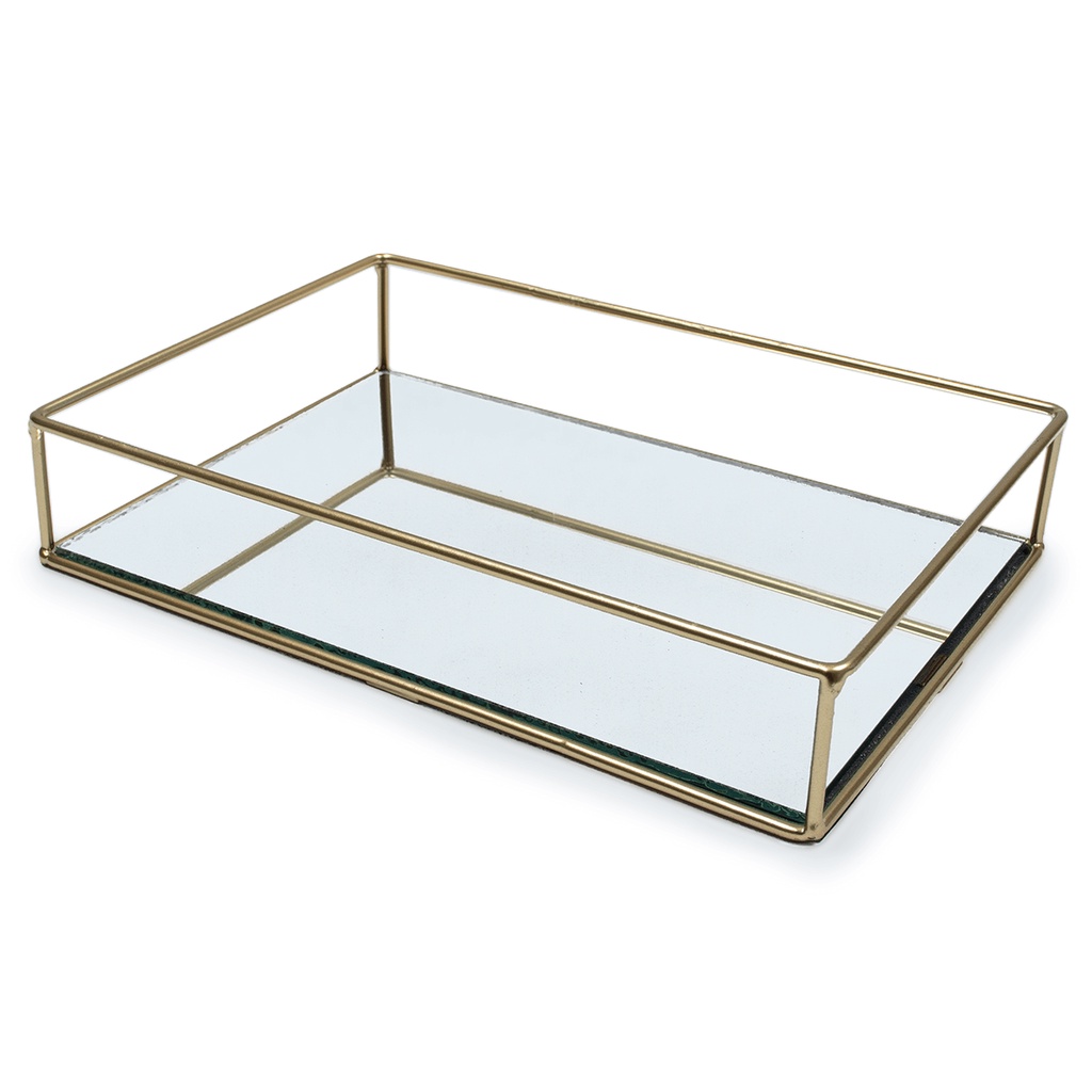Bandeja Espelhada Decorativa Retangular luxo Delicada 23x15 | Shopee Brasil