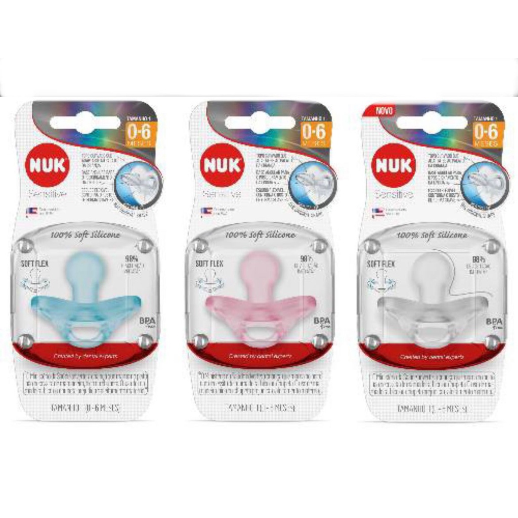 Chupeta Nuk Sensitive 100% Silicone Soft Tam 1 0-6m S1 | Shopee Brasil