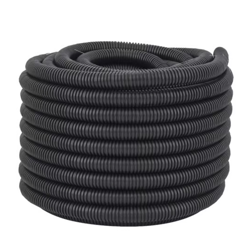 Tubo EletroDuto com Guia Corrugado Preto Polegada 1.1/2 50 mm com 50m ...