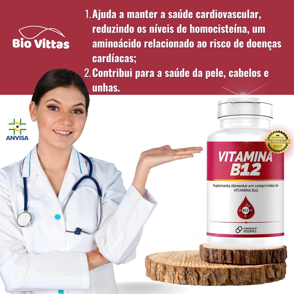 Vitamina B12 (60 Comprimidos / Biovittas ) | Shopee Brasil
