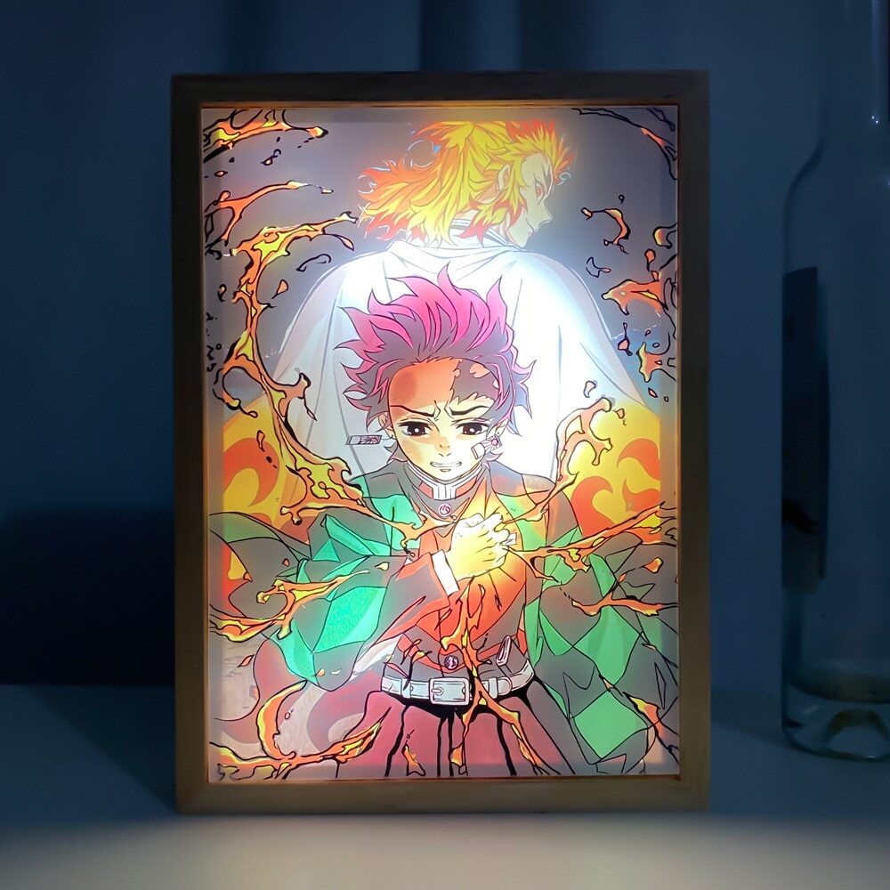 Demon Slayer LED Night Light Kyojuro Rengoku Photo Frame Pintura ...