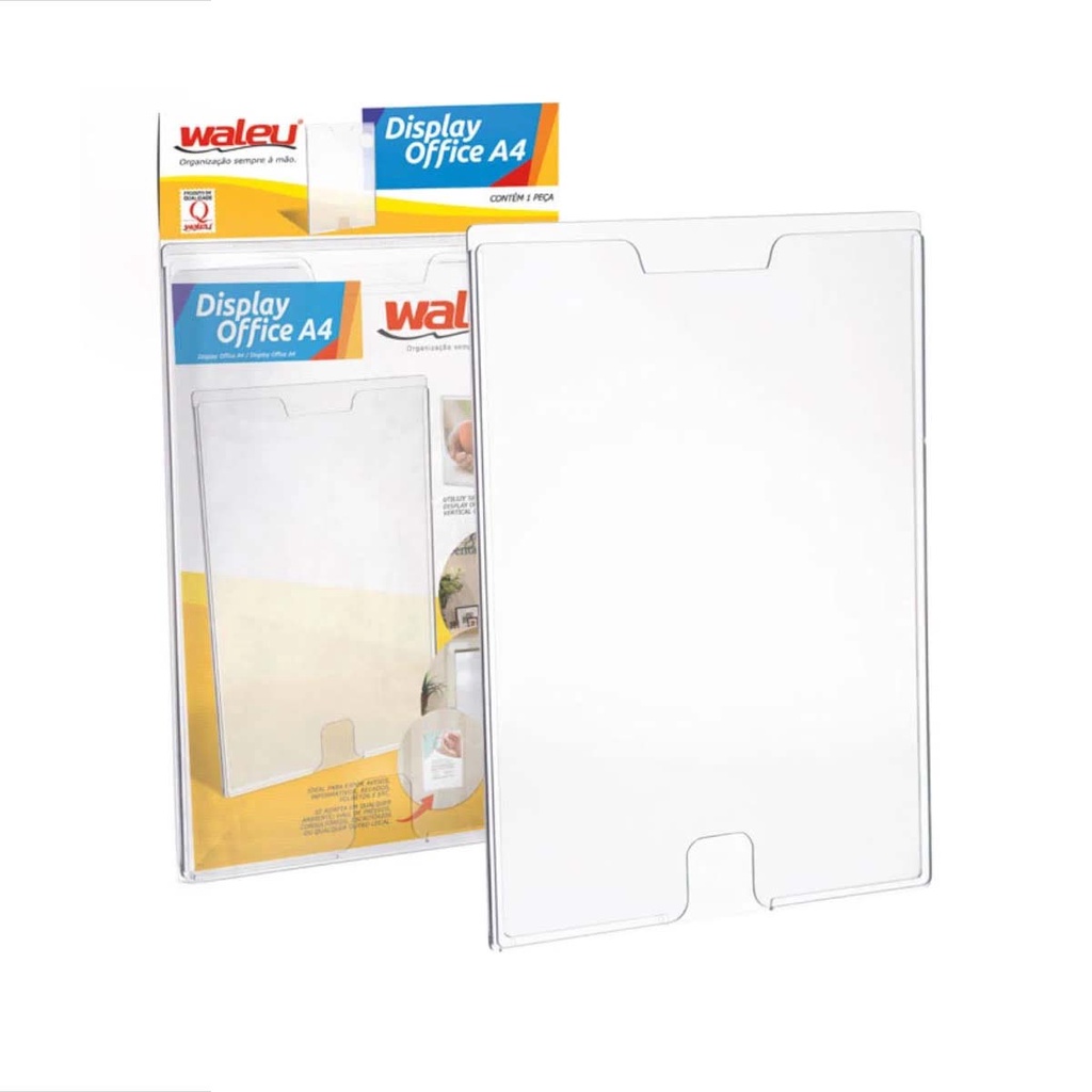 Quadro De Aviso Expositor Display Office A4 Cristal Waleu | Shopee Brasil