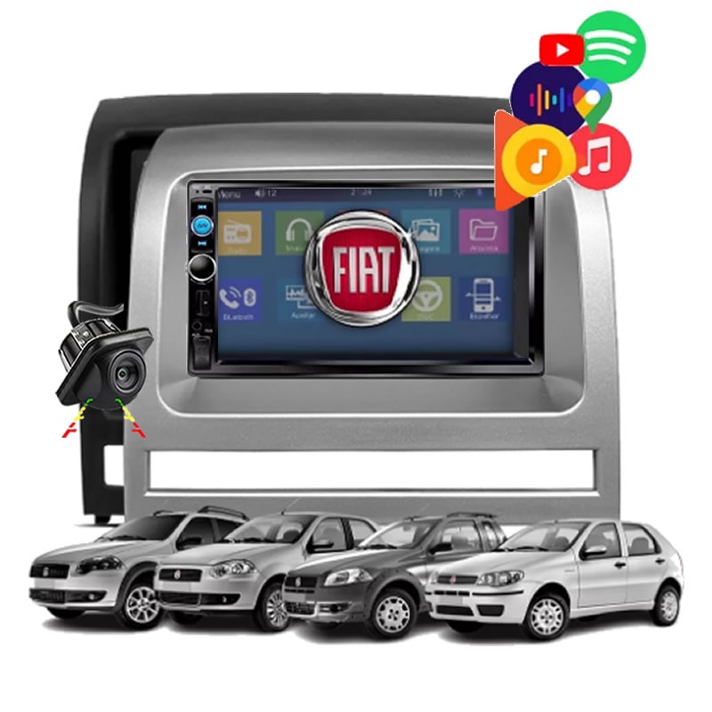 Kit Central Multimídia Fiat 2 Din Mp5 Bt Espelha Dvd | Shopee Brasil