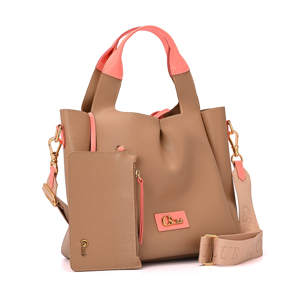 Bolsa Tote CS Club Feminina Amêndoa | Shopee Brasil