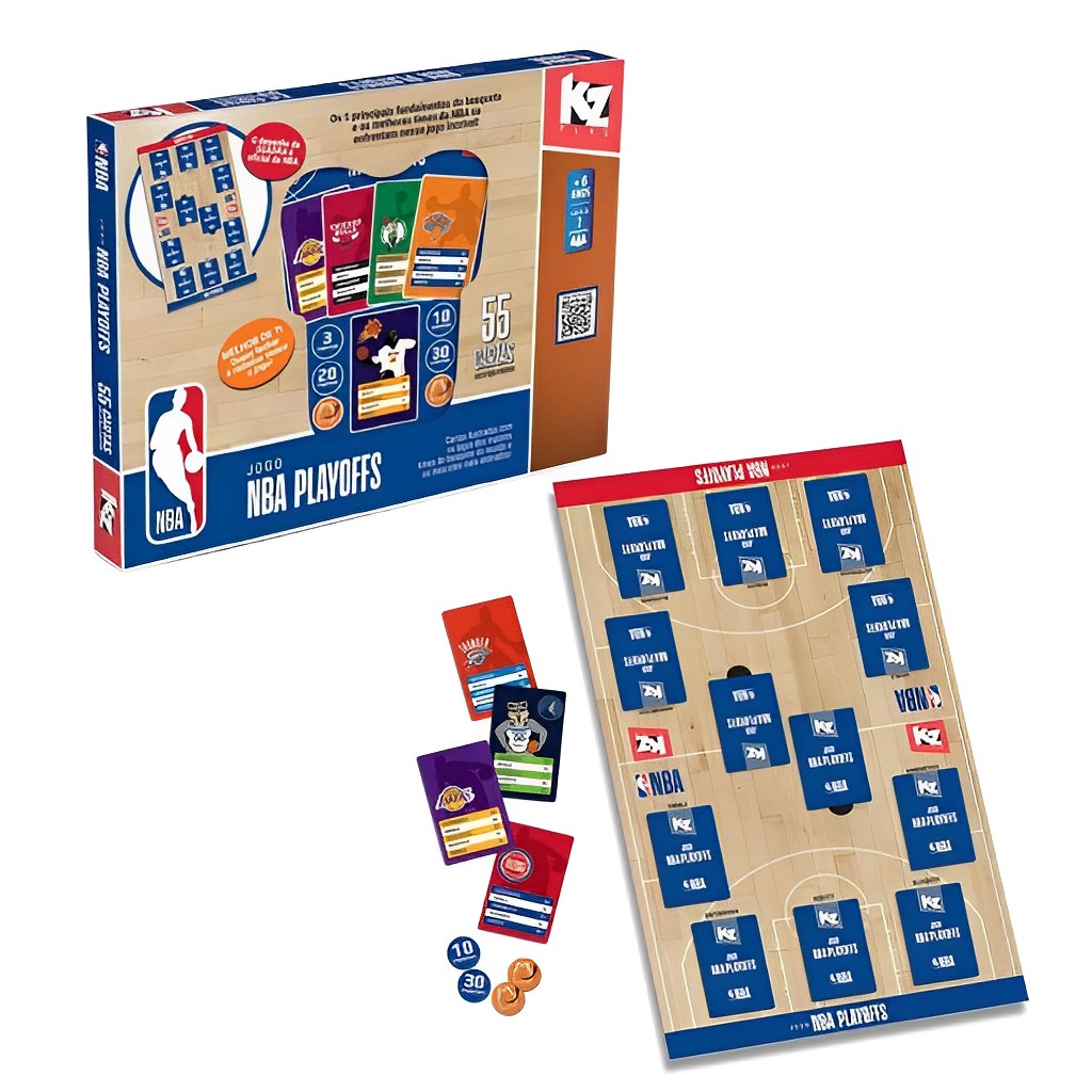 Jogo De Tabuleiro Basquete NBA Playoffs 55 Cards 1255 Elka | Shopee Brasil