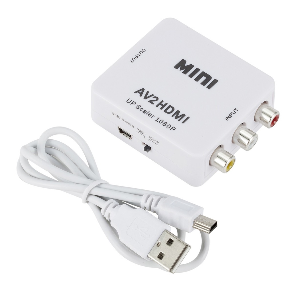 Mini Adaptador Conversor Entrada Av2 Rca Saída Hdmi | Shopee Brasil