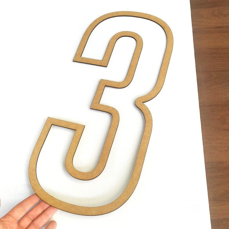 Recorte Número 3 Vazado MDF 3mm 50 x 22 cm SR2196 | Shopee Brasil