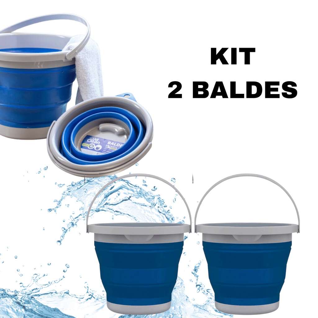 Kit 2 Baldes Retrátil Dobrável Com Alça 5L | Shopee Brasil