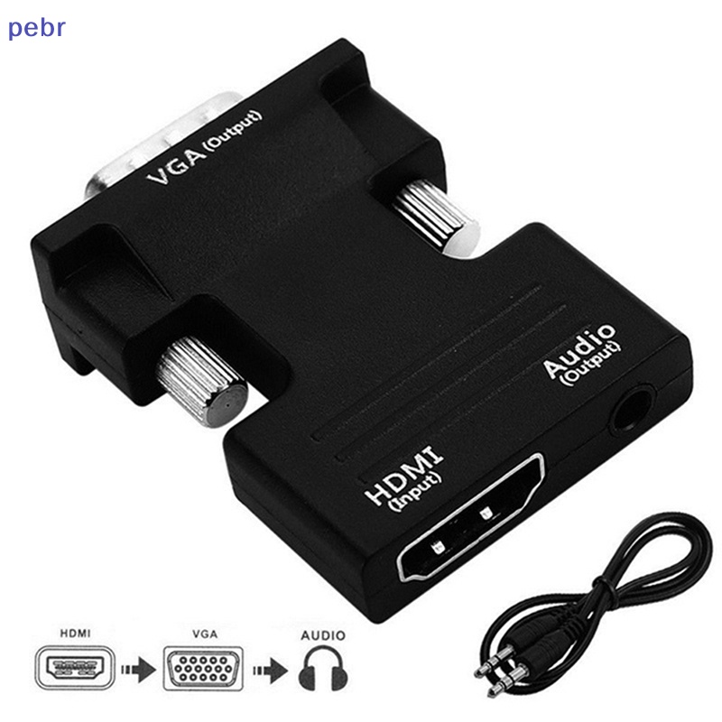 [pebr] HDMI Conversor Fêmea Para VGA Macho Com Suporte De Adaptador De ...