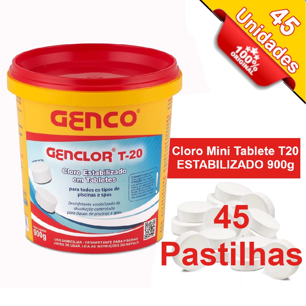 Cloro estabilizado Genclor Tabletes T-20 - Genco | Shopee Brasil