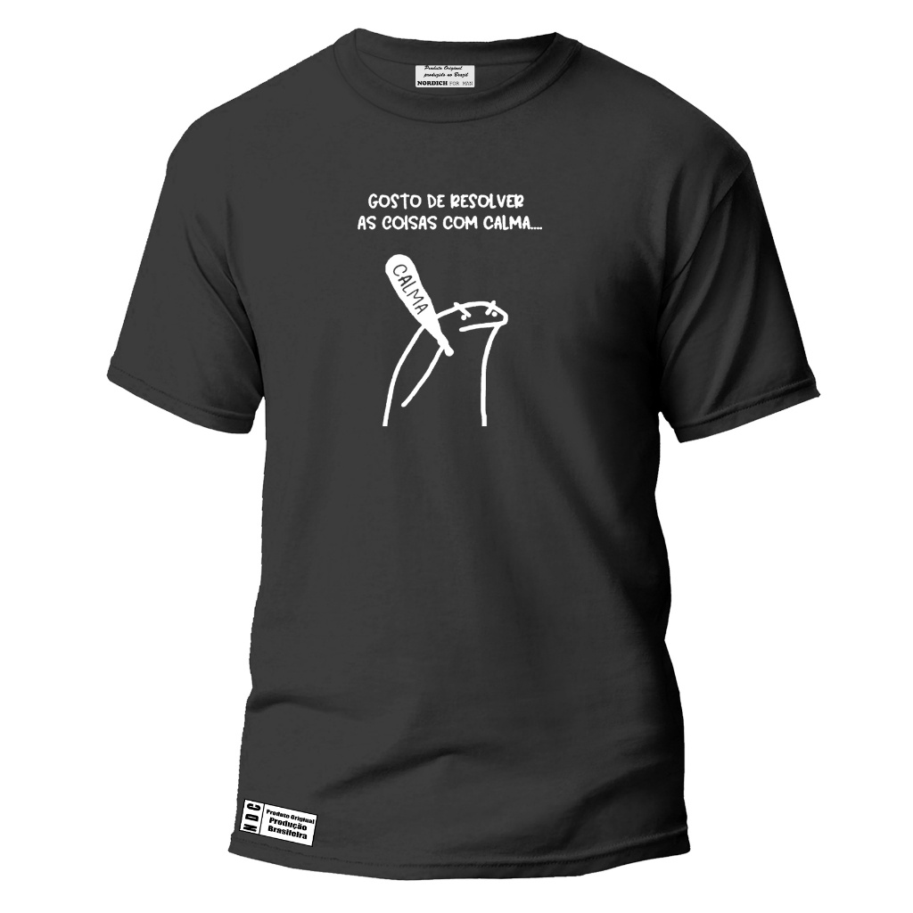 Camiseta Flork Meme Resolver Na Calma Camisa Alta Qualidade 100% ...