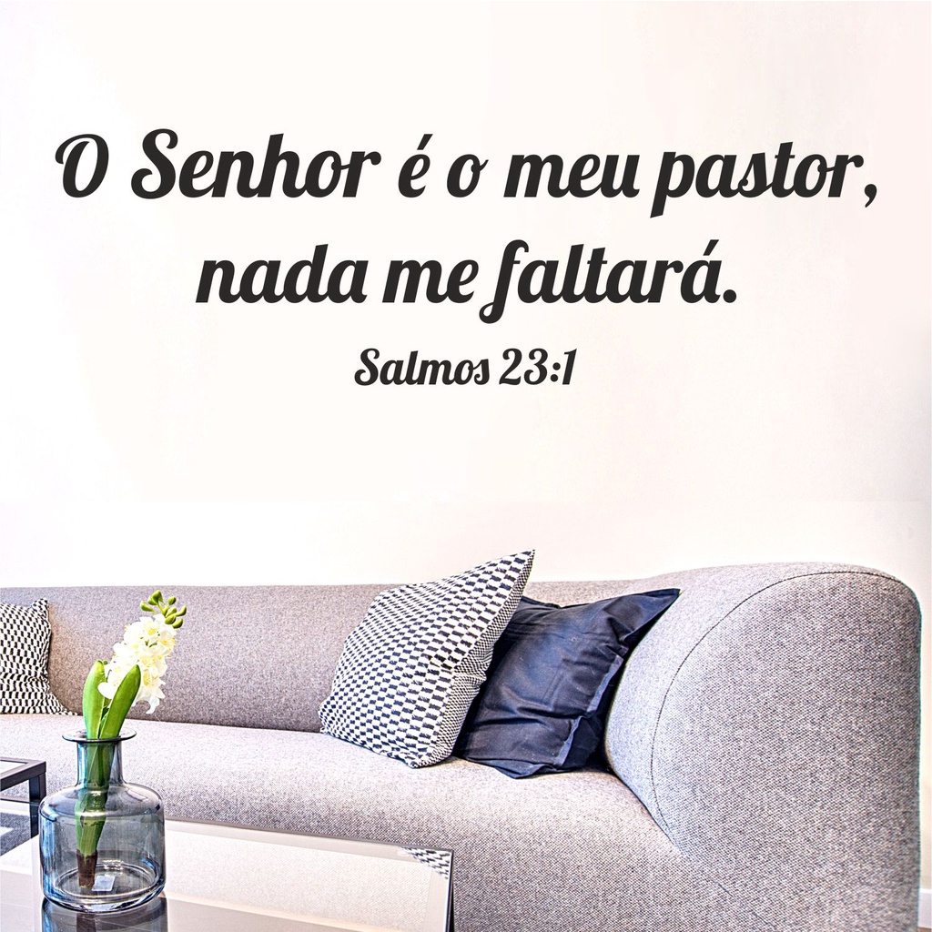 Adesivo De Parede Decorativo Salmos 23 O Senhor É O Meu Pastor Nada Me ...