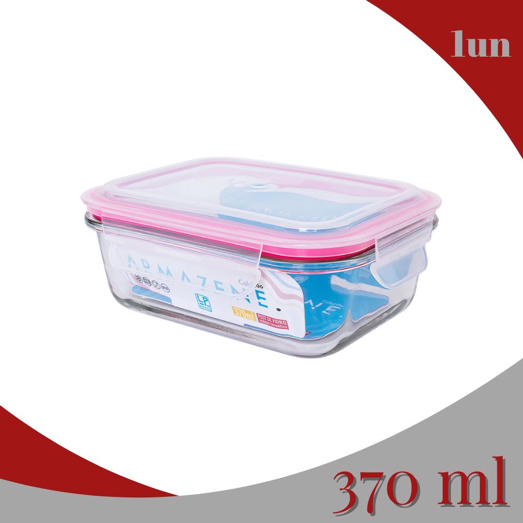 Pote de Vidro C/ Tampa Hermético 370 ML - Marmita Fitness | Shopee Brasil