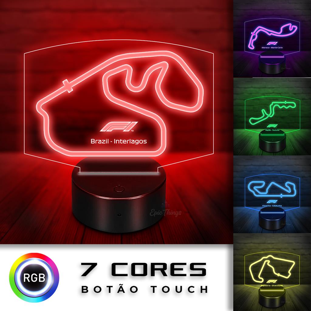 Luminaria Abajur LED 3D Circuitos F1 Corrida Formula 1 | Shopee Brasil