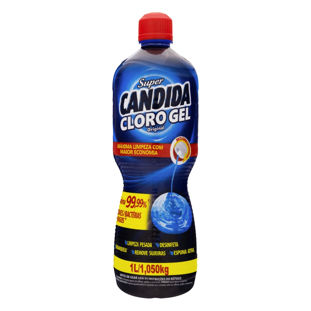 Desinfetante Uso Geral Cloro Gel Original Super Candida Frasco 1l ...