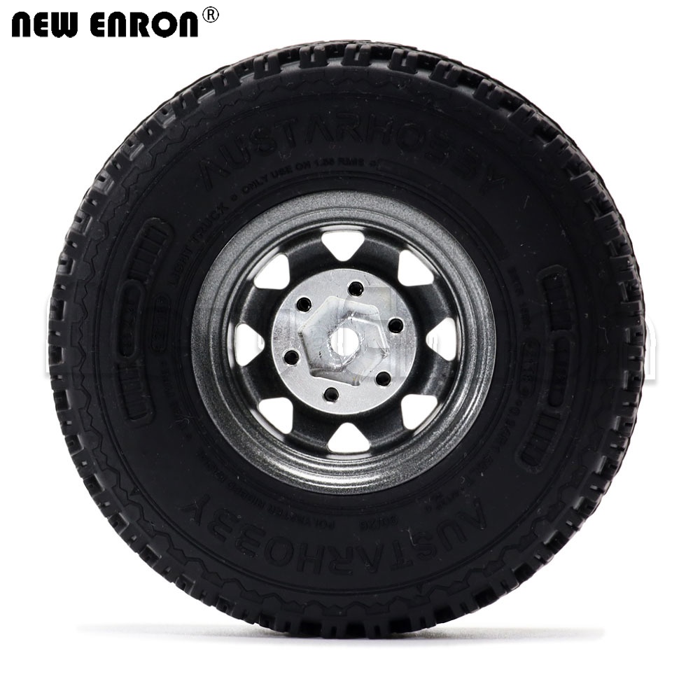 4 Pç/set 1.55 Polegada Liga Beadlock Roda Aro RC Hub Borracha RC Pneu ...