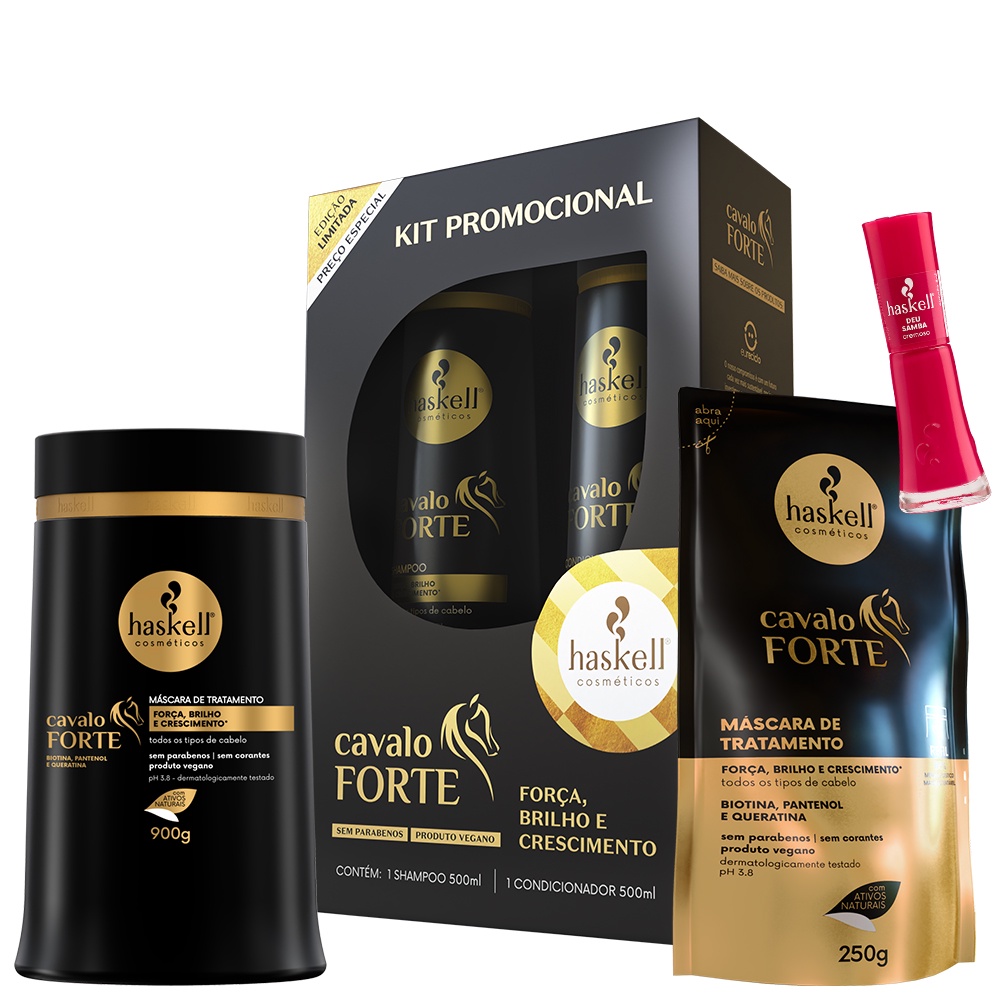 Kit Promopack 500ml + Máscara 900gr Cavalo Forte Haskell - Faz a Boa!