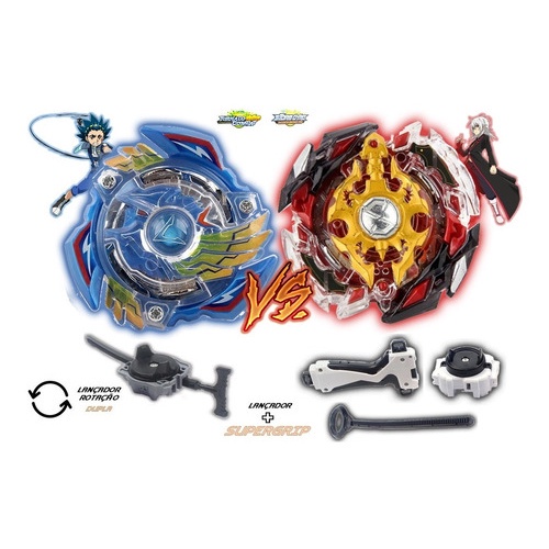 Kit 2 Beyblade Burst + 2 Lançador Valtryek Vs God Spriggan | Shopee Brasil
