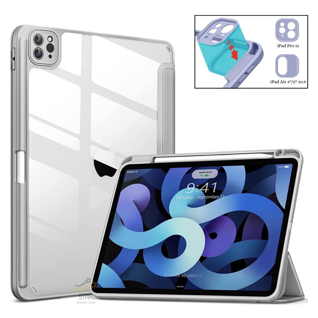Capa Magnética Slot Para Caneta Para iPad Pro 11 A2759 A2435 - Faz a Boa!
