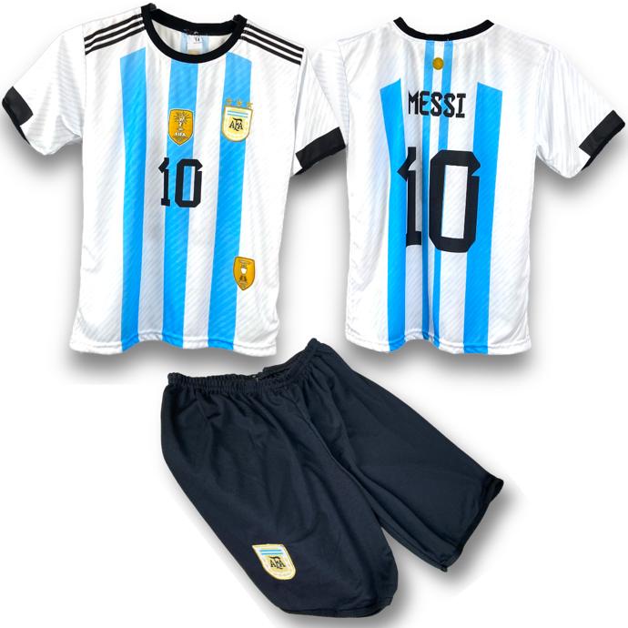 Conjunto infantil-juvenil argentina-Messi Time de futebol Uniforme ...
