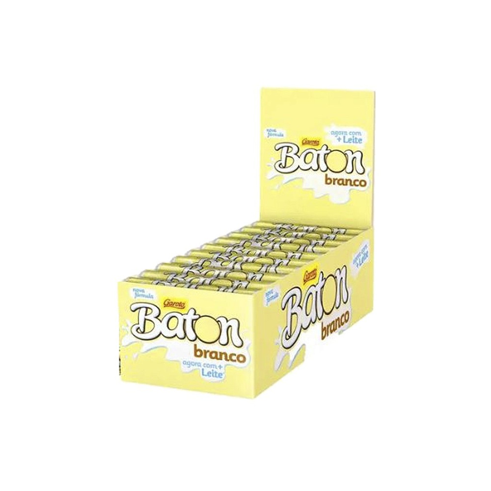 Chocolate Baton Branco Garoto Caixa com 30 und x 16g | Shopee Brasil