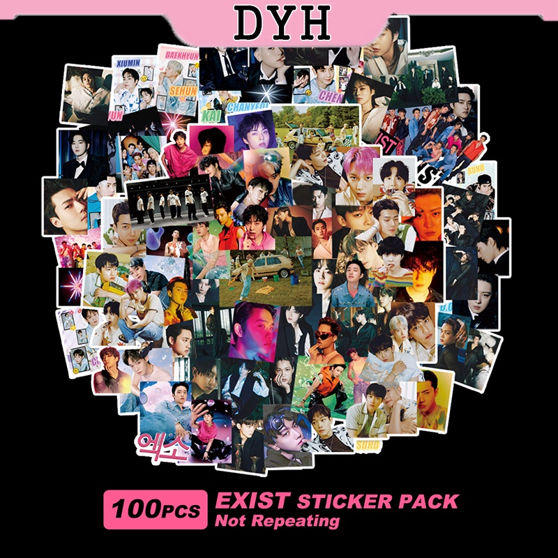 100pcs/set EXO Sticker EXIST KPOP Photo Diário De Adesivos Para Bagagem ...