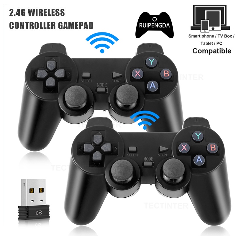 2 Pcs 2 4ghz Gamepad Sem Fio Para Ps3 Controlador De Jogo Duplo Usb Joystick Pc Android Tv