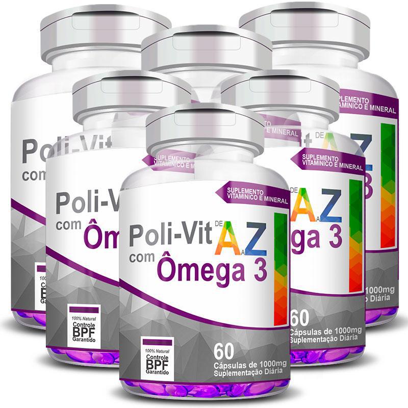 Kit 6 Poli-Vit Az Omega 1000Mg 60 Cápsulas | Shopee Brasil