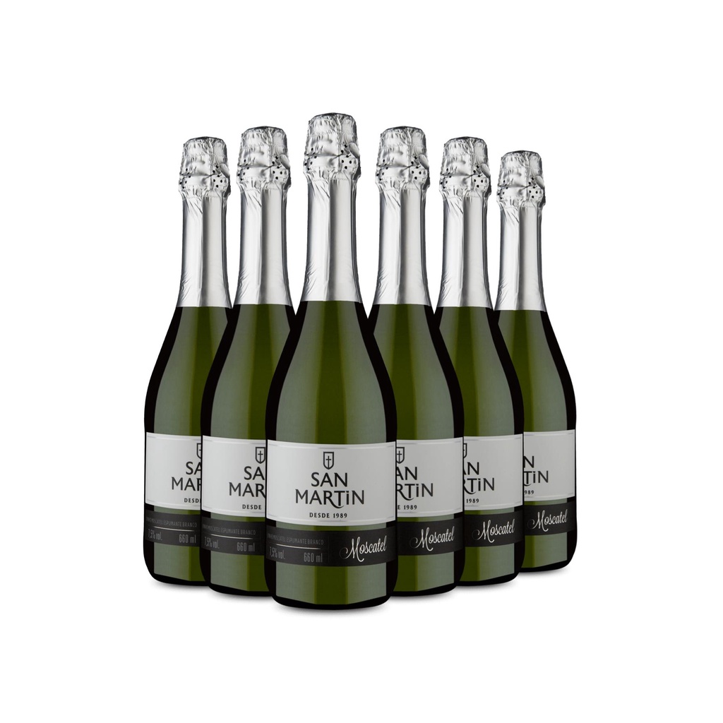 Kit Espumante San Martin Moscatel 660mL 6 Garrafas | Shopee Brasil