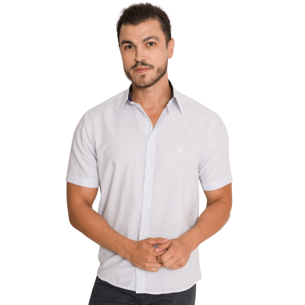 Camisa Social Masculina Olimpo Maquinetada Manga Curta Roxa | Shopee Brasil