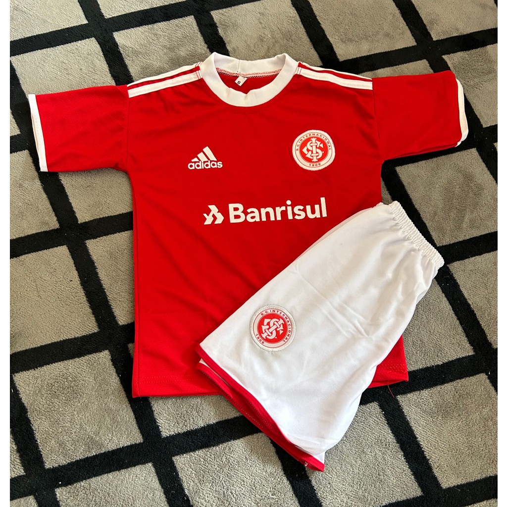 Kit Conjunto Infantil Juvenil De futebol Time do Internacional | Shopee ...